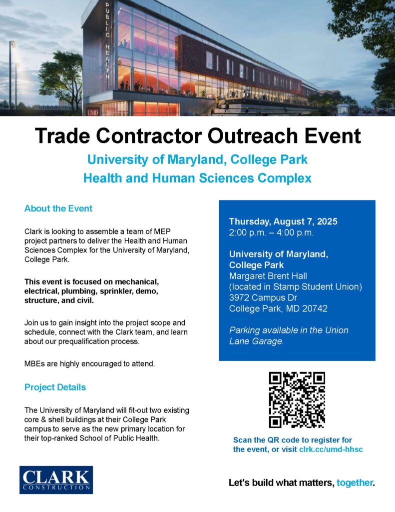 08/07/25: Clark Construction Group Trade Contractor Outreach Event ...